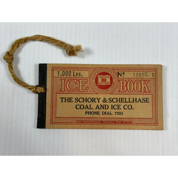 Other | Vintage The Schory Schellhase Coal Ice Co Ice Book 100lbs ...